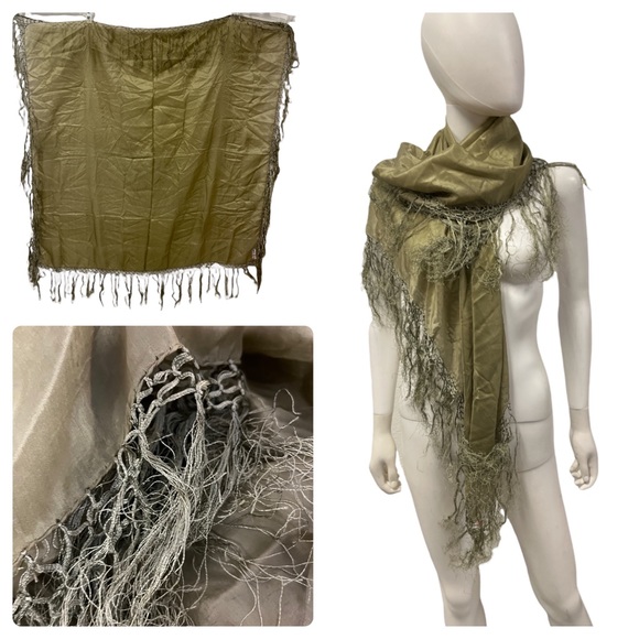 Vintage | Accessories | Vintage 0 Silk Square Scarf Shawl Wrap Semi ...